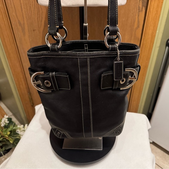 Coach | Bags | Coach Black Soft Leather Soho Leather Purse Double ...